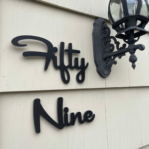 Mid Century Cursive House Numbers | Etsy