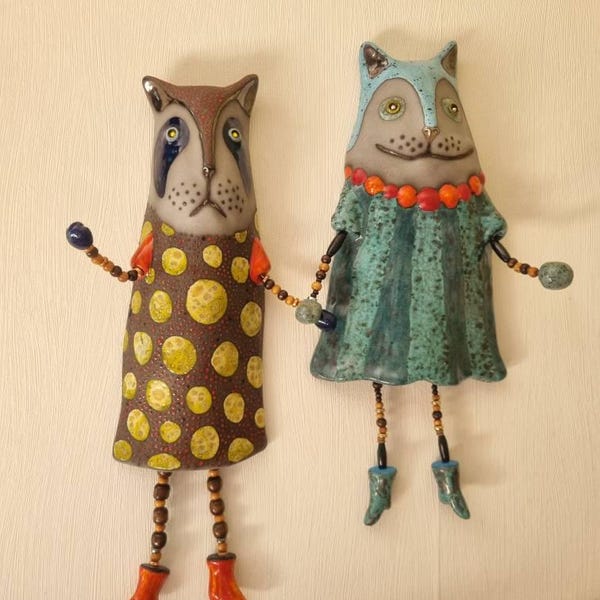 Sheep Sculpture Handmade Art Ceramic Blue Ram Modern Figurine Lamb ...