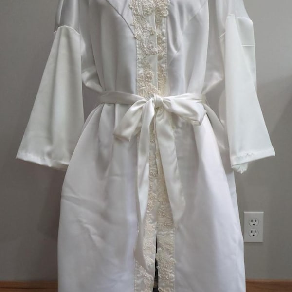 Robe for Wedding Day, Heirloom Wedding Robe Made From Moms Dress ...