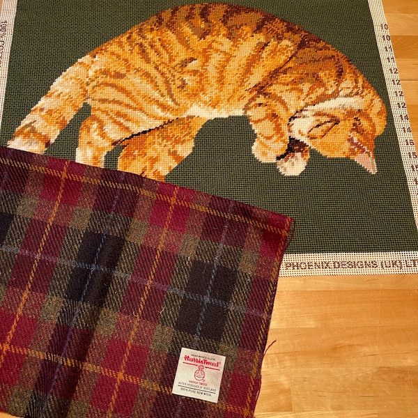 Harris Tweed Fabric Autumn Check Green Black Deep Rust Wool Suitable ...