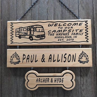 Custom Camping Sign Custom RV Sign Custom Camp Decor Sign Personalized ...