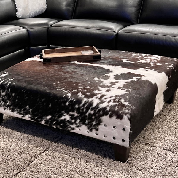 Custom Build Round Cowhide Ottoman - Etsy