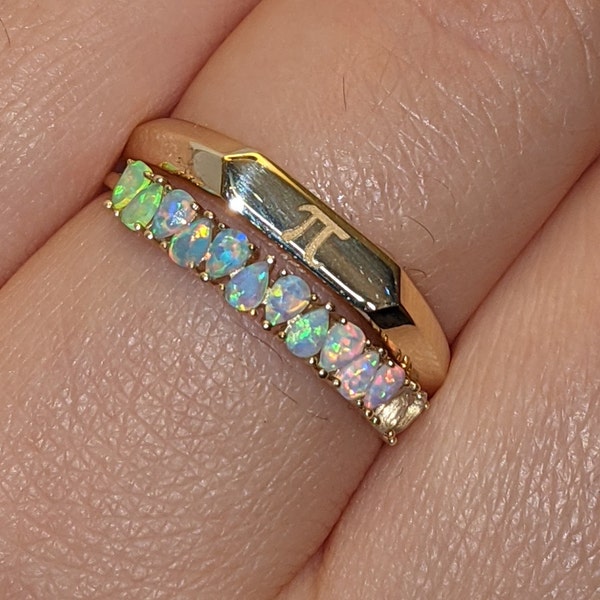 14K Gold Simple Rectangle Ring, Personalized Rectangle Ring, Custom ...