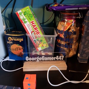 Game Streaming Personalised Name Display Twitch Streamer Edge Lit ...