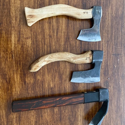 Forged Handmade Viking Style Steel Sickle Blade Blank Axe Head Throwing ...