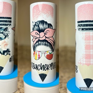 Teacher 20 Oz Skinny Tumbler Bundle, Teacher Life Back to School ...