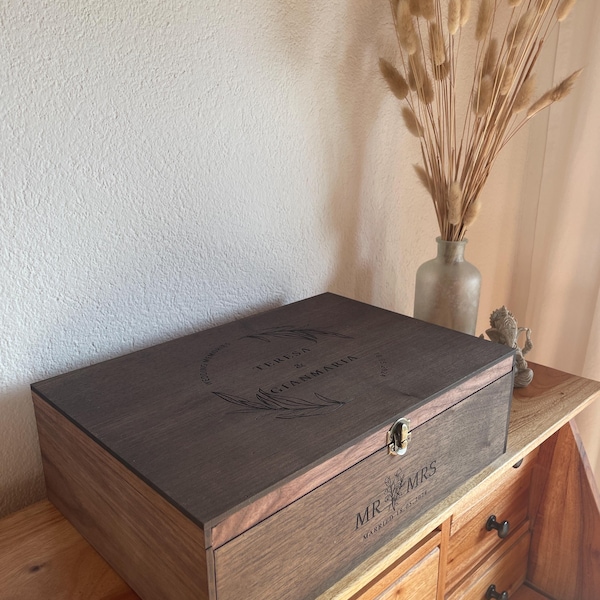 Custom Personalized Wooden Memory Keepsake Box - Valentine Gift Box for ...