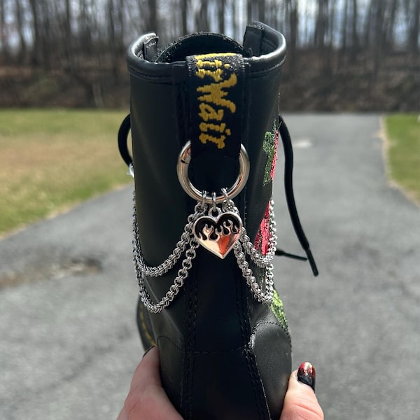 CUSTOM WORD NAME Boot Chain Charms Hardware Grunge Charm, Shoe ...