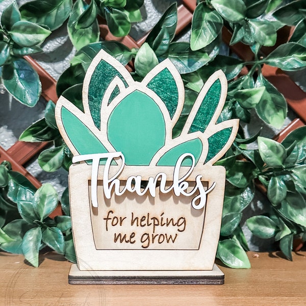 Succulent Teacher Appreciation Gift Card Holder | Thank You for Helping ...