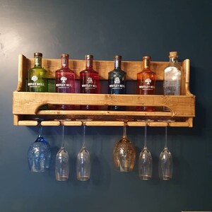75cm Floating Home Bar/ Wine or Spirit Rack Reclaimed Wood - Etsy UK