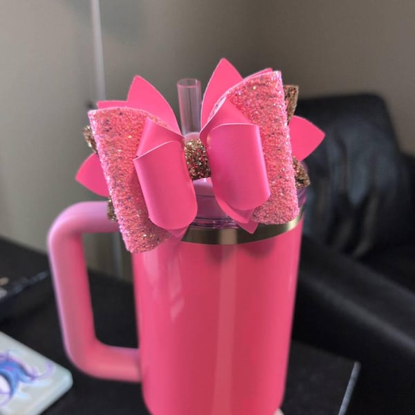 Stanley Tumbler Bow Straw Topper Pink Blue Black White Stanley Cup Bow ...