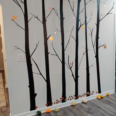 Winter Tree Decal Bird Decals Tree Wall Decal Nature Wall Decal Forest ...