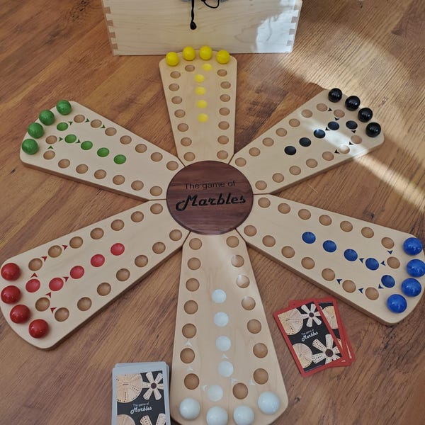 Handcrafted Maple Marble Board Game, Wahoo Aggravation Game - Etsy