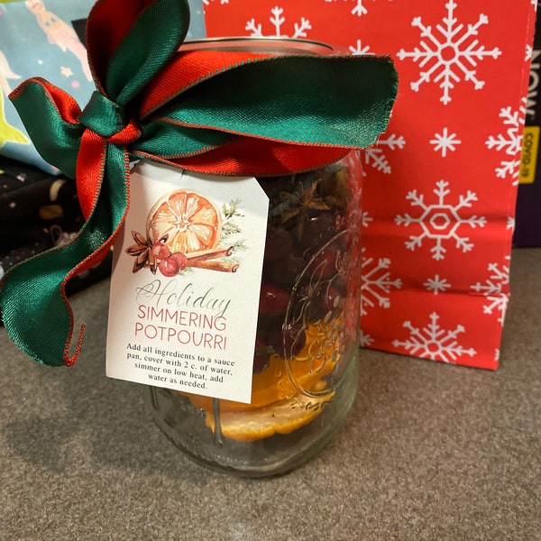 Printable Holiday Simmering Stovetop Potpourri Tag, Teacher Employee ...