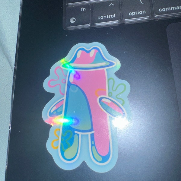 Bubble Buddy 3" Spongebob Sticker | Waterproof, Holographic Sticker for ...