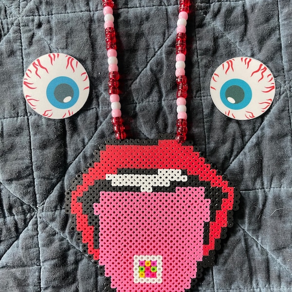 Shrek on T-rex Rave Perler Necklace | Shrek Rave Perler | Rave Perler ...