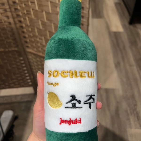Sochew (soju) Bottle Dog Plush Toys With Squeaker - Strawberry - Grape ...