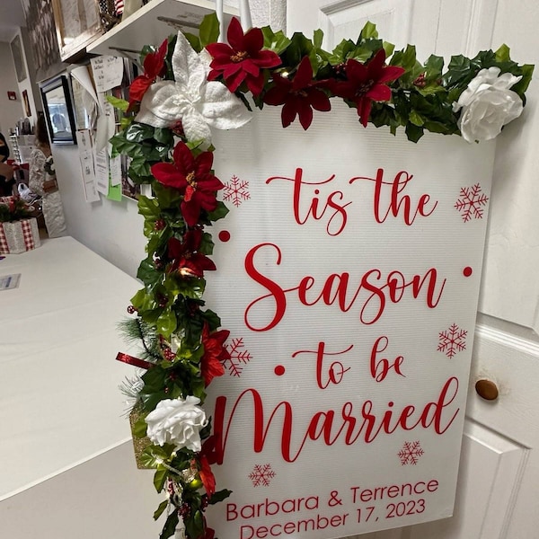 Tis the Season to Be Married Decal for Wedding Sign Making Christmas ...