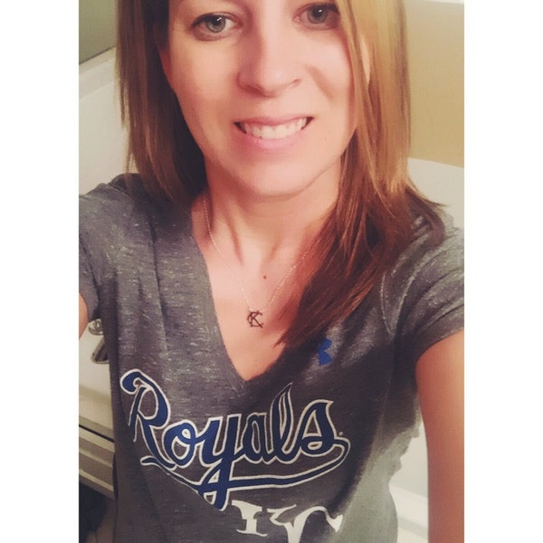 Kansas City Necklace "small"; KC Pendant Necklace; Kansas City Royals ...