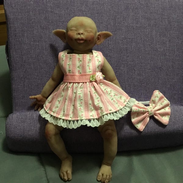 18 Inch Doll Long Doll Dress Blue Storybook Theme Fabric With Headband ...