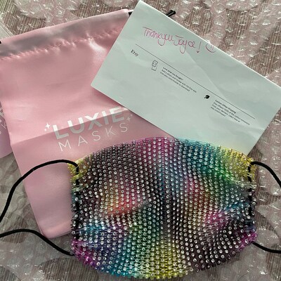 Crystal Face Mask Rhinestone Face Mask Bling Face Mask Crystal Mesh ...