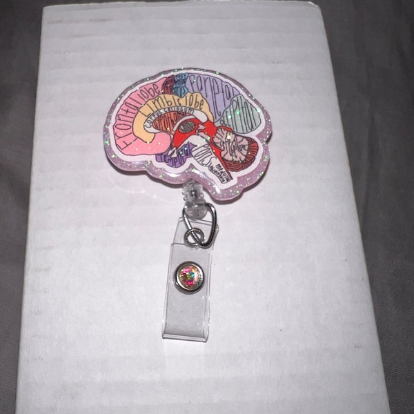 Anatomical Brain Badge Reel | Eeg Tech | Neurologist Badge | Neurology ...