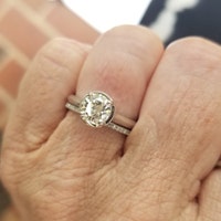Seven-stone Graduated Champagne Diamond Ring 14K/ 18K Rose - Etsy UK