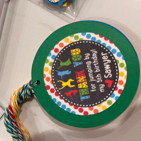 Jump Party Favor Tags - Jump Birthday - Birthday Favor Tags - Jump ...