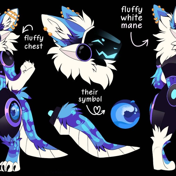 High Quality Detailed Unique Species Boxin Reference Fursona Adopt Furry Character Full ...