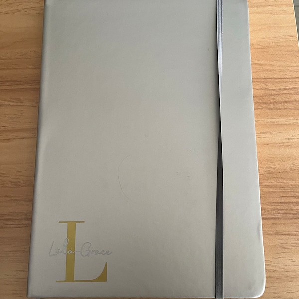Soft Touch Hardback Personalised A6 A5 A4 Monogram Notebook, Black ...