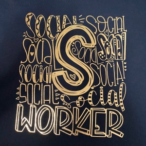 Social Worker Typography INSTANT DOWNLOAD Dxf, Svg, Eps, Png for Use ...