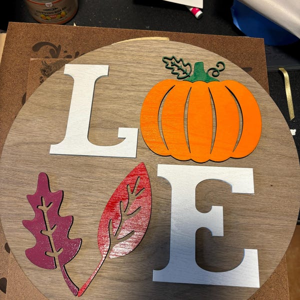 Fall Laser Sign Bundle, Digital Download, Round Door Hanger, Glowforge ...