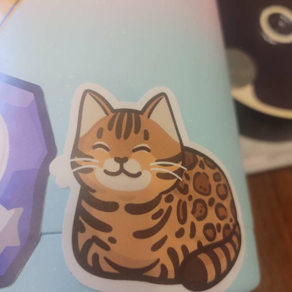 Siamese Cat Loaf Sticker; Waterproof Dishwasher Safe Matte Vinyl ...