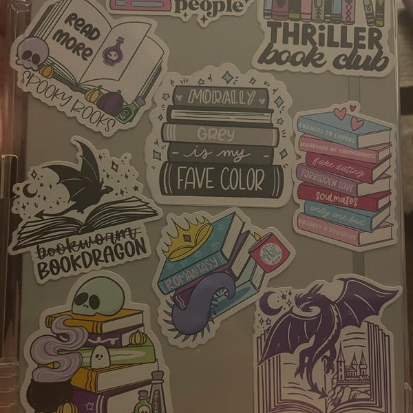 Never Too Many Books Rainbow Vinyl Decal Sticker | Bookish Stickers ...