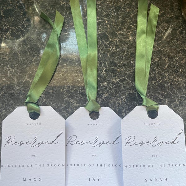 Luxury Wedding Reserved Seating Signs/wedding/minimalist/tags - Etsy UK