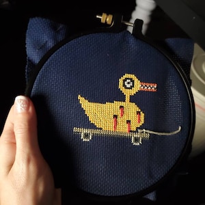 Nightmare Duck Cross Stitch Pattern Gothic, Modern, Embroidery, Easy ...