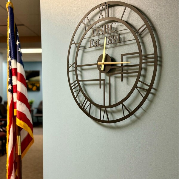 Custom Wall Clock From Your Logo, Personalized Metal Wall Art, Office ...