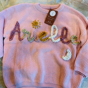 Custom Hand Embroidered Pocket of Flowers Knit Romper, Custom Romper ...