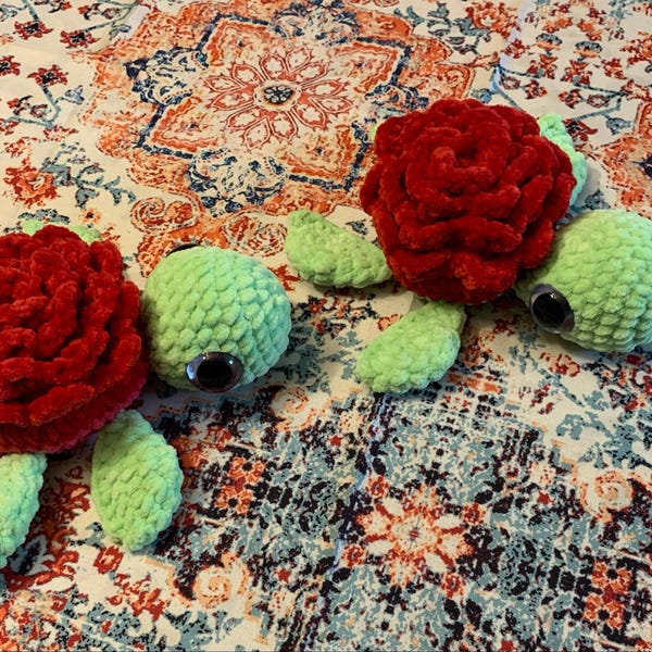 No Sew Rose Turtle Pattern- Crochet Daisy Turtle- Crochet Turtle ...