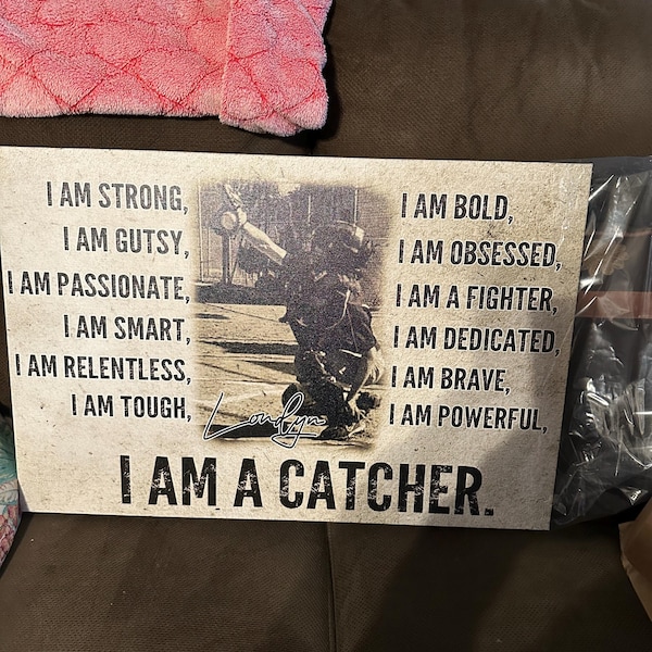 I Am A Catcher Poster, Custom Baseball Canvas With Name, Gift Ideas for ...