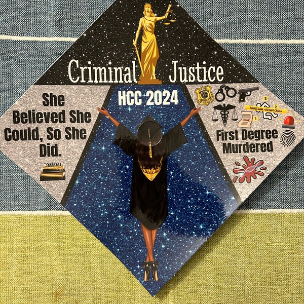 Graduation Cap Topper Label/criminal Justice Major/ Future FBI - Etsy
