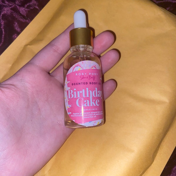 1 Oz. Birthday Cake Scented Body Oil, Birthday Cake Glow Oil, Cake ...