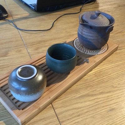 Oriental Ceramic Tea Leaf Storage Jar/vintage Style Royal Color Glazed ...