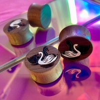 Teardrop Ear Plugs Fern Wood Plugs Floral Plugs Dropshaped Plugs Ear ...