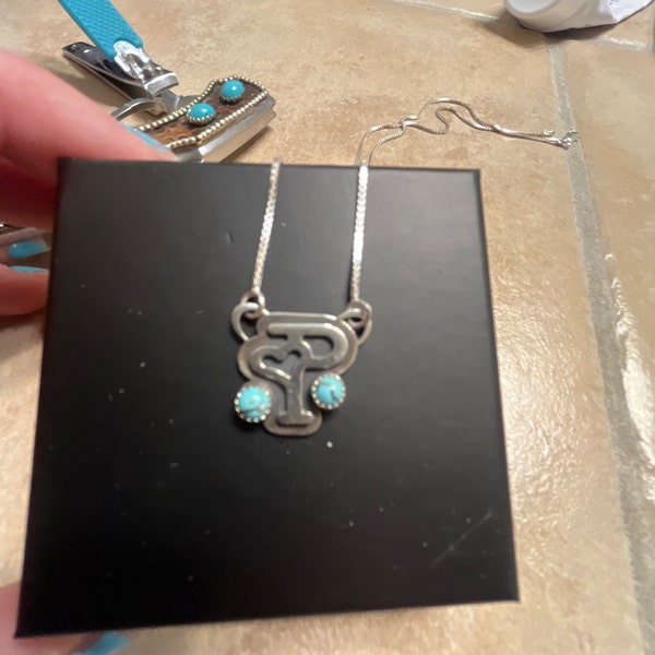 Personalized Initial Necklace Sterling Silver Turquoise Jewelry - Gifts ...