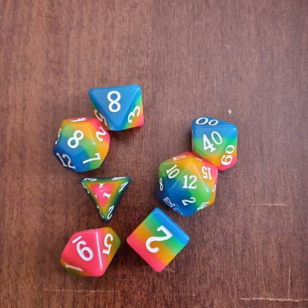 Rainbow Adventurer Rainbow Glowing Dice - Etsy