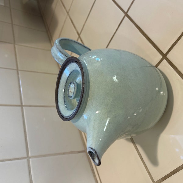 Big Ceramic Light Blue Teapot, Big Pottery Teapot, Housewarming Gift ...
