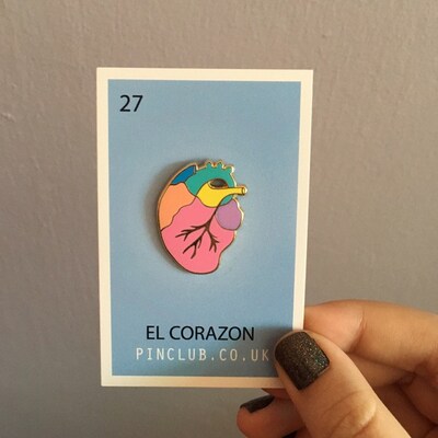 Anatomical Heart Enamel Pin Mexican Corazon Heart - Etsy