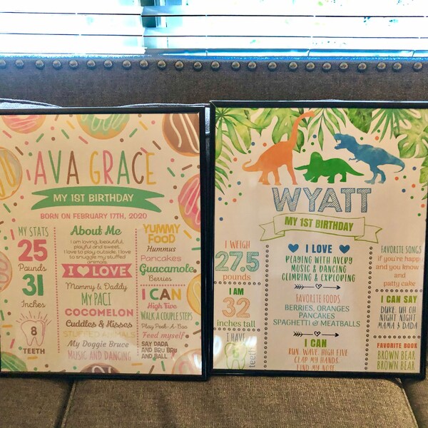 Editable Dinosaur Milestone Birthday Poster, Safari Dino Birthday ...