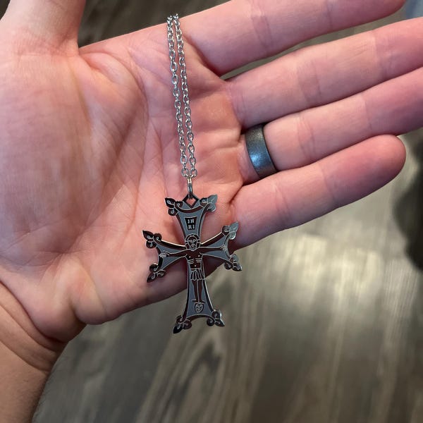 Goan Crucifix Etched in Stainless Steel W/ Chain I Pendant I Unique ...